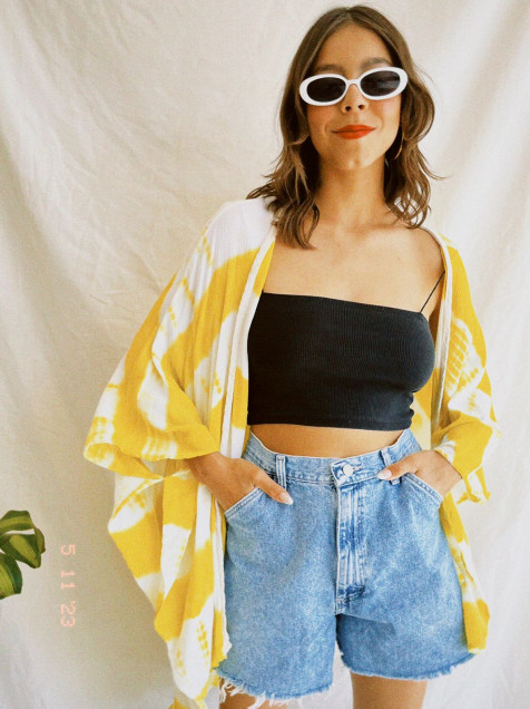 Kimono Tie Dye Amarillo Flordediciembremx LolaPay