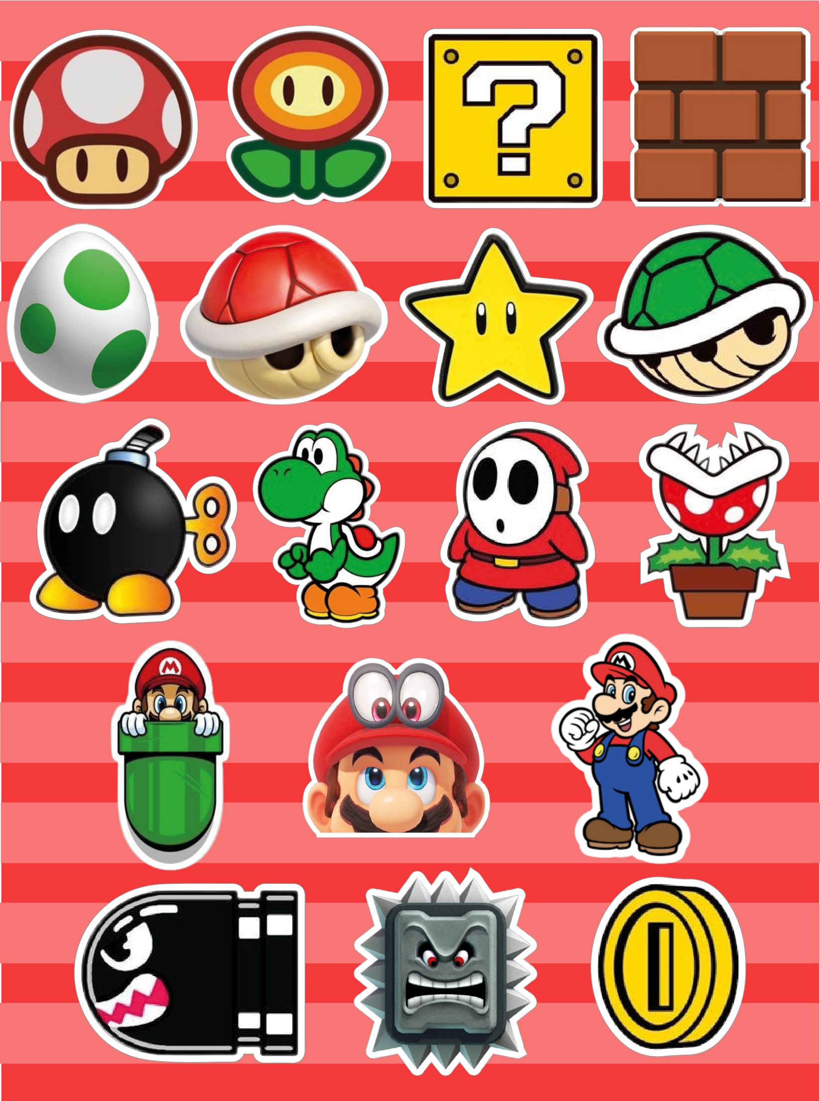 Stickers de Mario Bros en Vinilo. Pack de 50 piezas - PinwiStickers ...