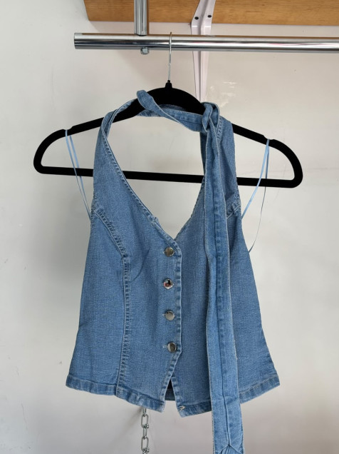 Blusa mezclilla halter - raizmutable - LolaPay