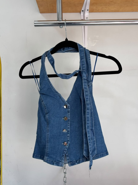 Blusa mezclilla halter - raizmutable - LolaPay