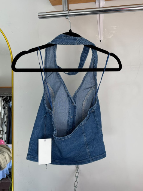 Blusa mezclilla halter - raizmutable - LolaPay
