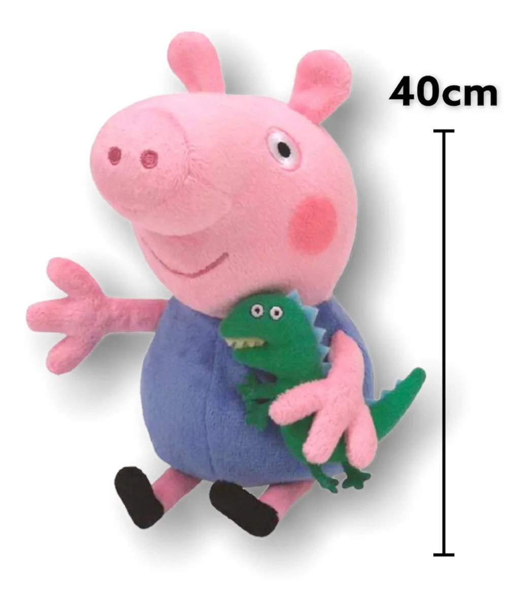 Peluche George Pig con dinosaurio serie Peppa Pig afelpado suavecito al ...