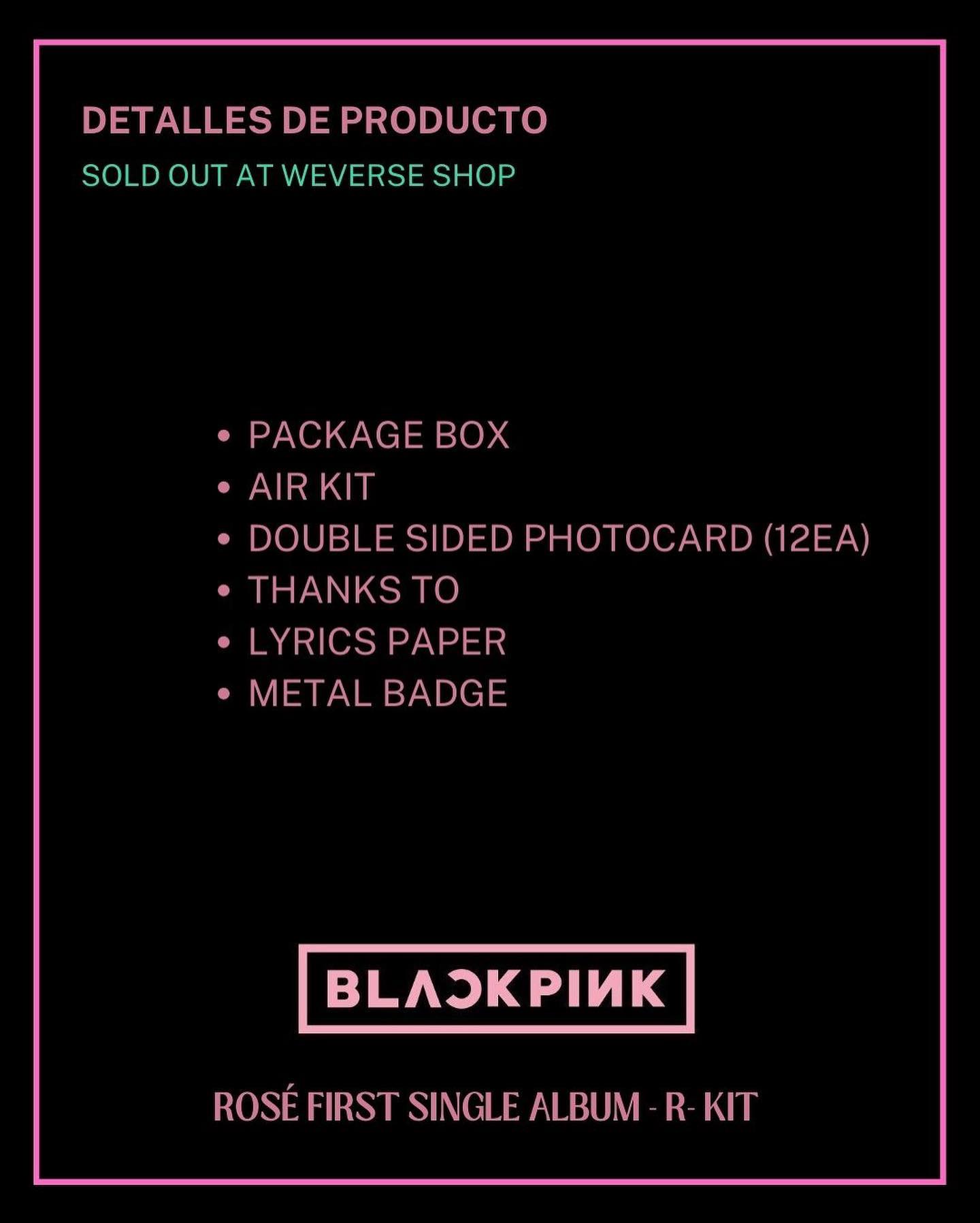 Rosé - First Single Album -R- Kit Album - thevkpop - LolaPay